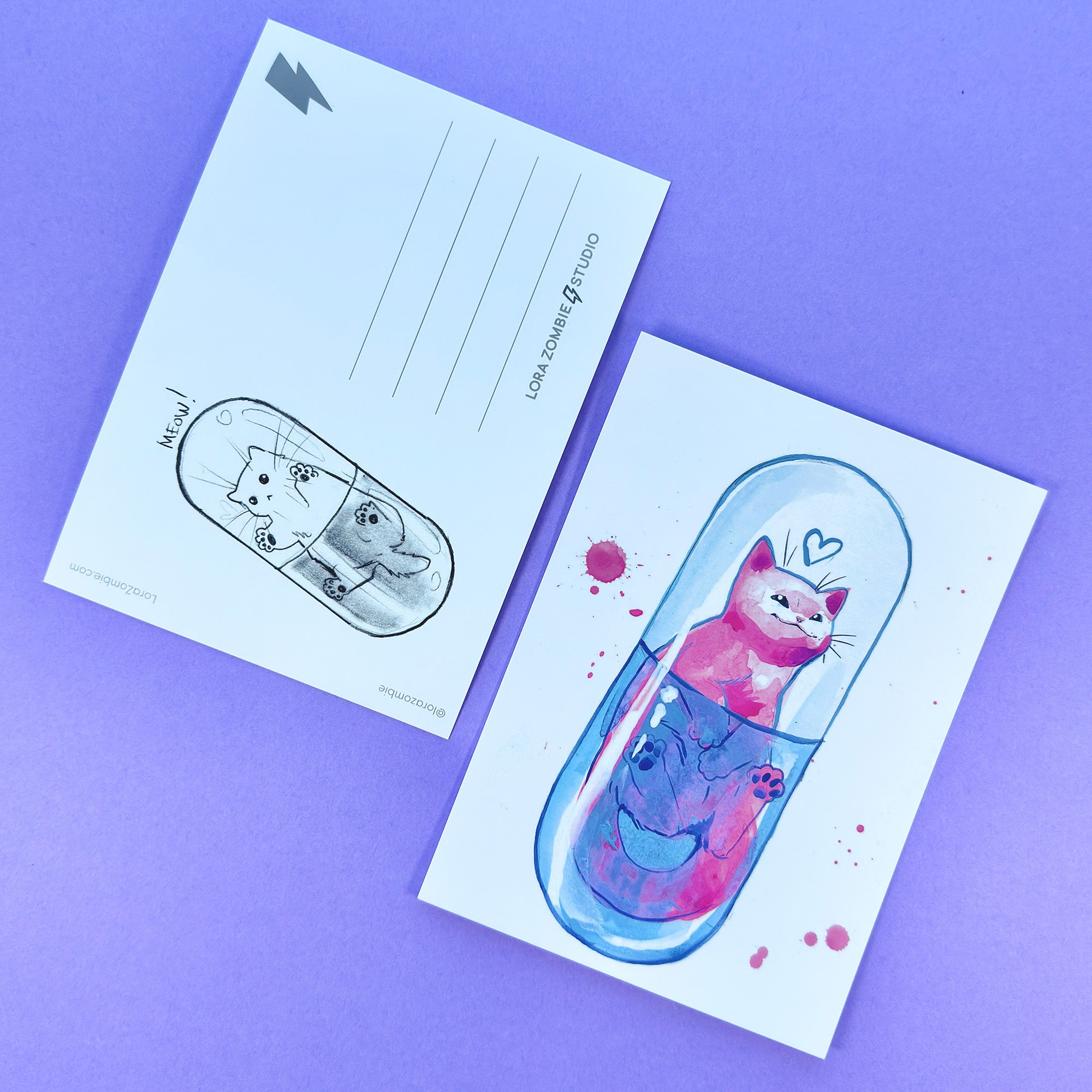 Chill Pill Art Card – Lora Zombie Studio